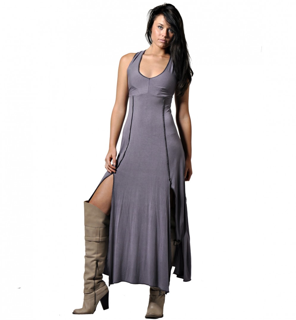 Long Double Slit Dress - Persephone Women's Clothing